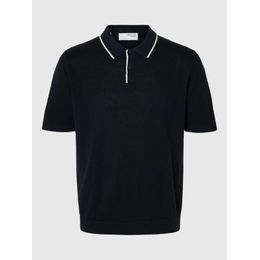 Selected Poloshirt Herren Gr&ouml;&szlig;e XXL dunkelblau / wei&szlig;
