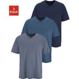 H.I.S. Herren T-Shirt dunkelblau, mittelblau, graublau Größe L