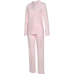 Vivance Dreams Damen Pyjama rosa-wei&szlig; Gr&ouml;&szlig;e 36/38