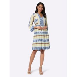 Sieh an! Kleid in zitrone-dunkelblau-bedruckt | Gr.: 50
