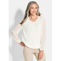 GOLDNER Bluse Elegante Bluse aus Chiffon in cremewei&szlig; | Gr.: 42