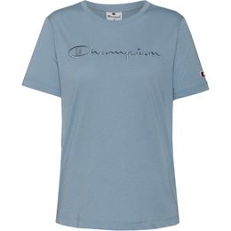 Champion Icons T-Shirt Damen - blau - Gr. M - Baumwolle