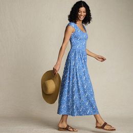 LANDS' END Midikleid aus Baumwolle/Modal-Mix, Damen,  Blau, Baumwolle Modal, by Lands' End