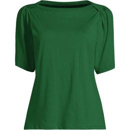 LANDS' END Supima-Shirt mit U-Boot-Ausschnitt, Damen,  Gr&uuml;n, Baumwolle, by Lands' End