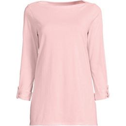 LANDS' END Langes Supima-Shirt mit U-Boot-Ausschnitt, Damen,  Pink, by Lands' End