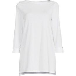LANDS' END Langes Supima-Shirt mit U-Boot-Ausschnitt, Damen,  Wei&szlig;, by Lands' End