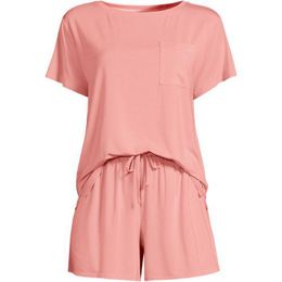 LANDS' END K&uuml;hlendes Pyjama-Set mit Shorts, Damen,  Pink, Elasthan/Viskose-Mischung, by Lands' End