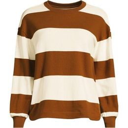 LANDS' END Jersey-Shirt mit langen &Auml;rmeln, Damen,  Braun, Baumwolle, by Lands' End