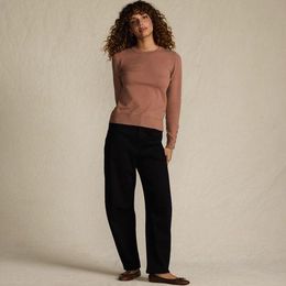 LANDS' END Farbige Soft Denim Relaxte Barrel-Jeans Mid Waist, Damen,  Schwarz, by Lands' End