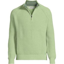 LANDS' END DRIFTER Pullover mit Reißverschluss, Herren,  Grün, Baumwolle, by Lands' End