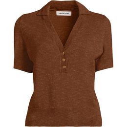 LANDS' END Polopullover mit kurzen &Auml;rmeln, Damen,  Orange, Polyacryl/Baumwoll-Mischung, by Lands' End