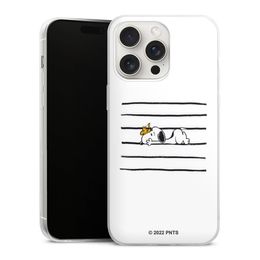 DeinDesign iPhone 15 Pro Max Handy Slim Case Silikon Handyh&uuml;lle transparent H&uuml;lle extra d&uuml;nn Snoopy Dog Peanuts Silikon Slim Case
