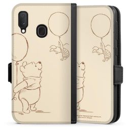 DeinDesign Galaxy A20e Handy Klapphülle Handyhülle aus Kunst Leder schwarz Flip Case Disney Winnie The Pooh Official Licensed Product Sideflip mit Lasche