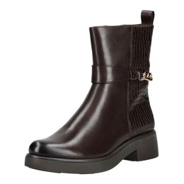 Stiefelette Caprice "Caprice Stiefelette Leder", Damen, Gr. 36, braun (dunkelbraun), Leder, Schuhe