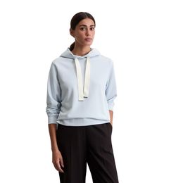 Marc O'Polo Sweatshirt MARC O'POLO "mit gepeachter Oberfläche", Damen, Gr. L, calm blau, Obermaterial: 100% Baumwolle, unifarben, relaxed fit, Rippbündchen, Sweatshirts