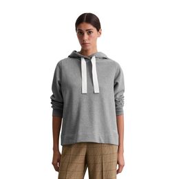 Marc O'Polo Sweatshirt MARC O'POLO "mit gepeachter Oberfläche", Damen, Gr. L, grau granite melange, Obermaterial: 100% Baumwolle, unifarben, relaxed fit, Rippbündchen, Sweatshirts