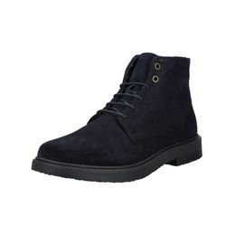 Schn&uuml;rstiefelette Geox "Geox Stiefelette Veloursleder", Damen, Gr. 44, blau (navy), Veloursleder, Schuhe Schn&uuml;rstiefelette