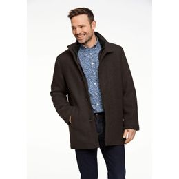 Kurzmantel Bison "Bison Mantel", Herren, Gr. L, braun (braun mel), Obermaterial: 60% Wolle, 40% Polyester; Füllung: 100% Polyester, Mäntel
