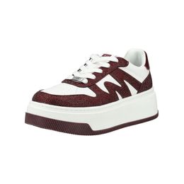 Steve Madden Damen Plateausneaker "Steve Madden Sneaker Lederimitat/Textil", Gr. 41weiß, rot, Lederimitat, Textil, Schuhe