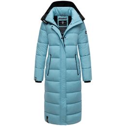 Steppmantel Navahoo "Isalie", Damen, Gr. L (40), blau (himmelblau), Oberstoff: 100% Polyester; Futter: 100% Polyester; Wattierung: 100% Polyester; &Auml;rmelfutter: 100% Polyester, oversize ca. Mitte Wade, &Auml;rmel ohne &Auml;rmelschlitz Rippstrickb&uuml;ndchen mit innenliegendem Gummizug, M&auml;ntel Steppmantel, zeitloser Wintermantel mit abnehmbarer Kapuze