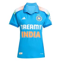 adidas Performance Trikot 'Indien Cricket One Day' Damen Größe 4XS hellblau / orange / weiß