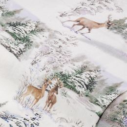 buttinette Baumwoll-Canvas „Winterlandschaft“, weiß-color