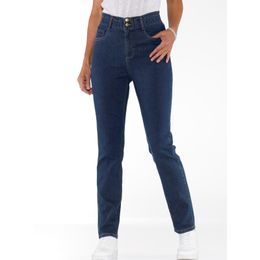 WITT Damen Jeans im Paperbag-Schnitt, blue-stone-washed, Größe 19