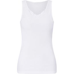 w&auml;schepur w&auml;schepur Damen Achselhemd mit Batist-Motiv, wei&szlig;, Gr&ouml;&szlig;e 50