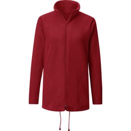 WITT Damen Fleecejacke Kordeldurchzug am Saum, dunkelrot, Gr&ouml;&szlig;e 25
