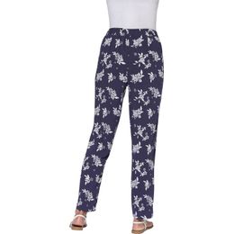 WITT Damen Hose floral bedruckt, nachtblau-wei&szlig;-bedruckt, Gr&ouml;&szlig;e 52