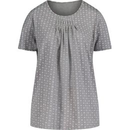 WITT Damen Kurzarmshirt im Minimaldessin, steingrau-gemustert, Gr&ouml;&szlig;e 56