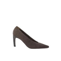 Brunello Cucinelli Hohe Schuhe - Pointed-Toe Pumps With Textured Metallic Detail - Gr. 38 (EU) - in Grau - f&uuml;r Damen
