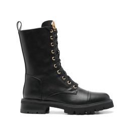TWINSET Twin-Set Stiefel - Tall Lace-Up Black Boots - Gr. 37 (EU) - in Schwarz - für Damen