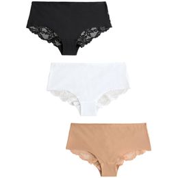 next Panty Damen Gr&ouml;&szlig;e 4XL beige / schwarz / wei&szlig;