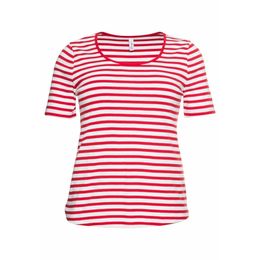 sheego T-Shirt Damen Gr&ouml;&szlig;e L rot / wei&szlig;