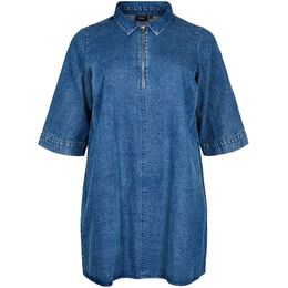 ZIZZI Kleid 'JEVIA' Damen Gr&ouml;&szlig;e 62/64 blue denim Winterkleid