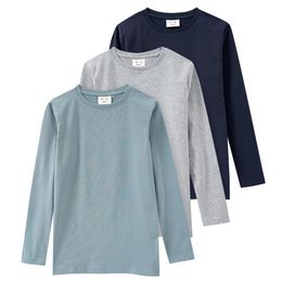 Yigga 3 Jungen Langarmshirts im Basic-Look