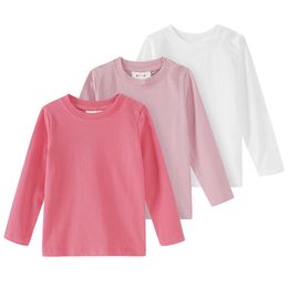 Topomini 3 Baby Langarmshirts in Unifarben