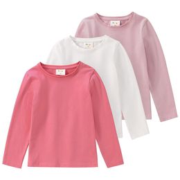 Topolino 3 M&auml;dchen Langarmshirts in Unifarben