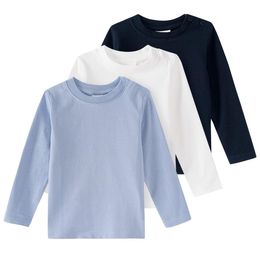 Topomini 3 Baby Langarmshirts in Unifarben