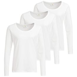 Gina 3 Damen Langarmshirts in Unifarben