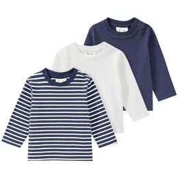 Topomini 3 Baby Langarmshirts im Basic-Look