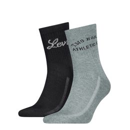 Levi's Socken LEVI'S "LEVIS SHORT CUT SALOON LOGO 2P", Damen, Gr. 39-42, schwarz (schwarz, grau), Obermaterial: 78% Baumwolle, 18% Polyester, 3% Elasthan, 1% Polyamid, Socken Socken
