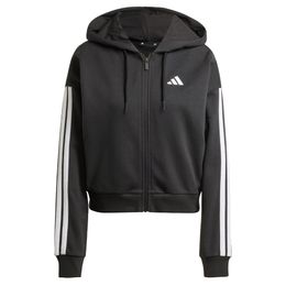 adidas Sportswear Sportsweatjacke 'Essentials' Damen Gr&ouml;&szlig;e M/L schwarz / wei&szlig;