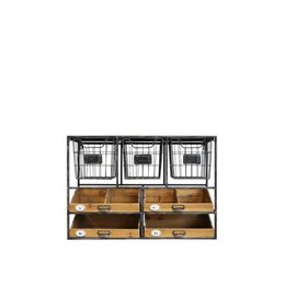 Chic Antique Wandregal mit Schubladen in schwarz | Gr.: onesize