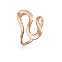 Elli Ring 925 Sterling Silber Spirale, Wellen in Rosegold | Gr.: 52