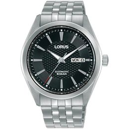 Lorus Automatikuhr »Classic« Armbanduhr, Herrenuhr, Mechanische Uhr, Edelstahlarmband, analog, Tag silberfarben-schwarz Geschmackvolle Automatikuhr...