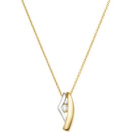Firetti Kette mit Anhänger »Schmuck Geschenk Gold 375 Halsschmuck Goldkette bicolor« mit Zirkonia (synth.)...