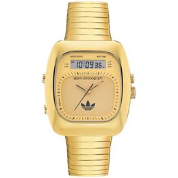 adidas originals Chronograph »RETRO WAVE THREE« Armbanduhr, Herrenuhr, Damenuhr, Edelstahlarmband, Stoppfunktion, digital goldfarben Funktionaler...