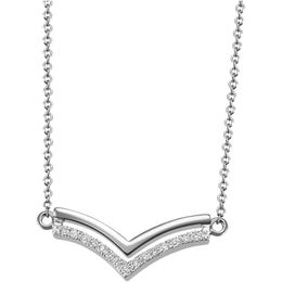 Firetti Kette mit Anhänger »Schmuck Geschenk Silber 925 Halsschmuck Halskette Collier Spitze« mit Zirkonia (synth.) silberfarben-kristallweiß Wenn...